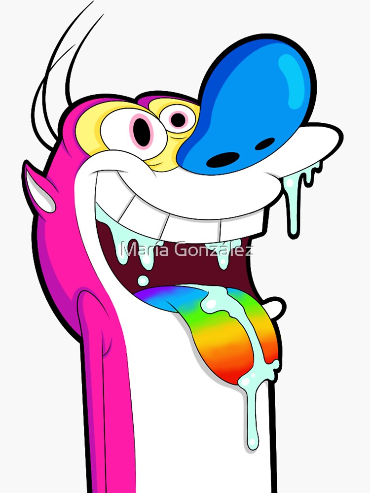 "Pink Stimpy" Sticker for Sale by RedJasper | Redbubble
