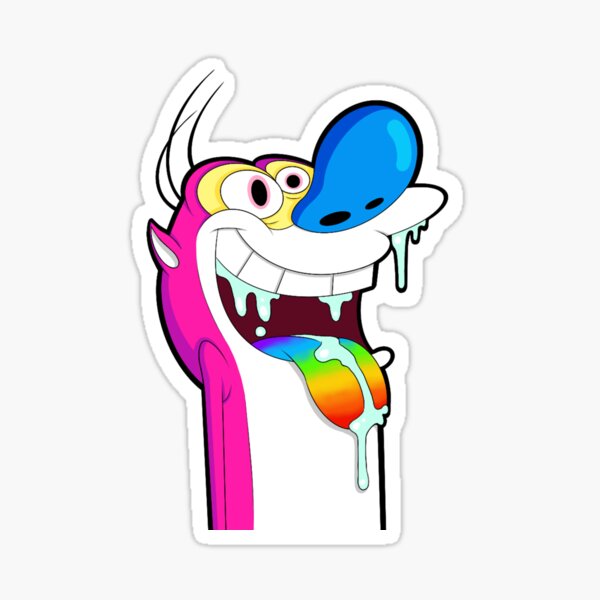 "Pink Stimpy" Sticker for Sale by RedJasper | Redbubble