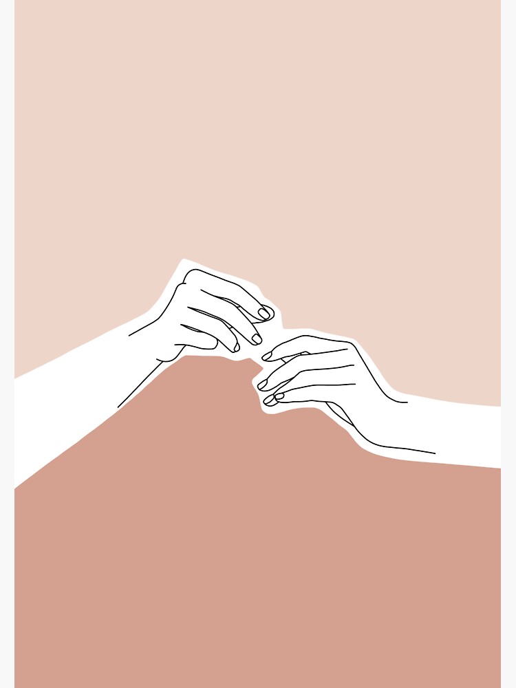 "Hands line drawing illustration - Pamela" Sticker for Sale by ...