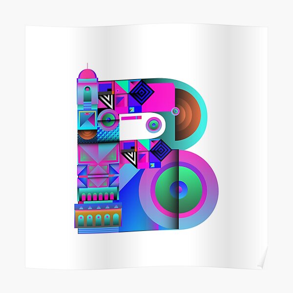"Colorful Alphabet, Letter B" Poster by Space-Bug | Redbubble