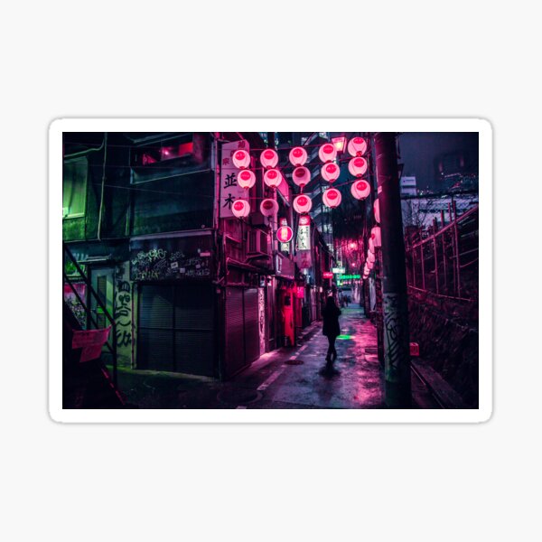 "Shibuya Lanterns" Sticker for Sale by noealz | Redbubble