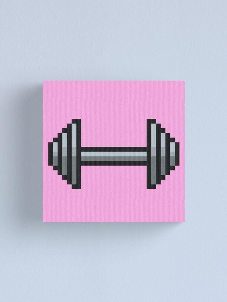 "8 Bit Pixel Art Workout Dumbbell" Canvas Print by 8bitpixelart | Redbubble