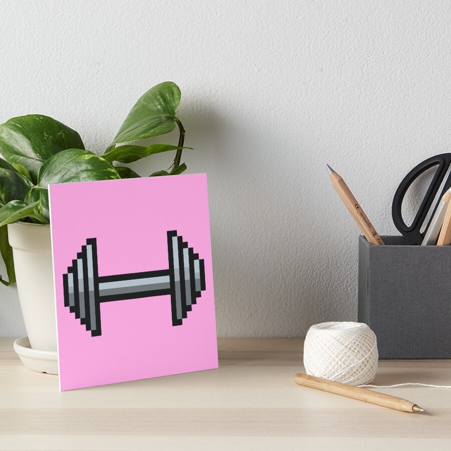 "8 Bit Pixel Art Workout Kurzhantel" Galeriedruck von 8bitpixelart ...