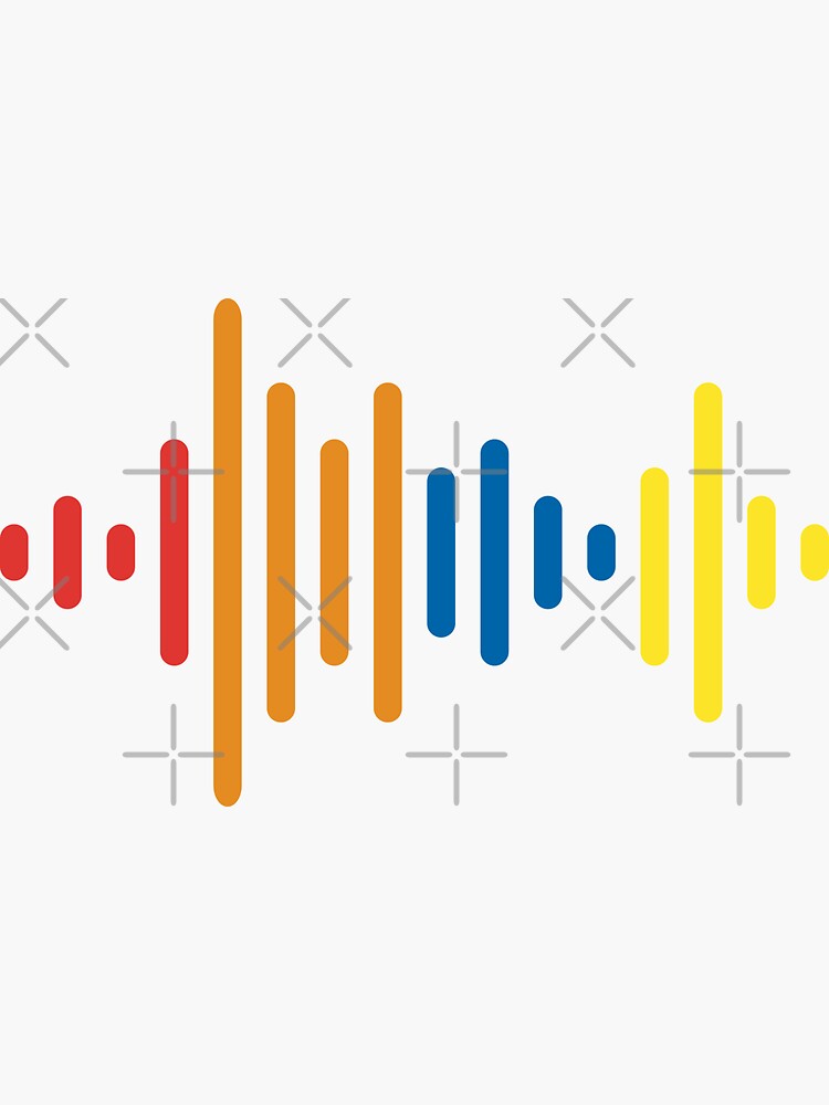 "Retro Sound Waves" Sticker for Sale by rsty11 | Redbubble