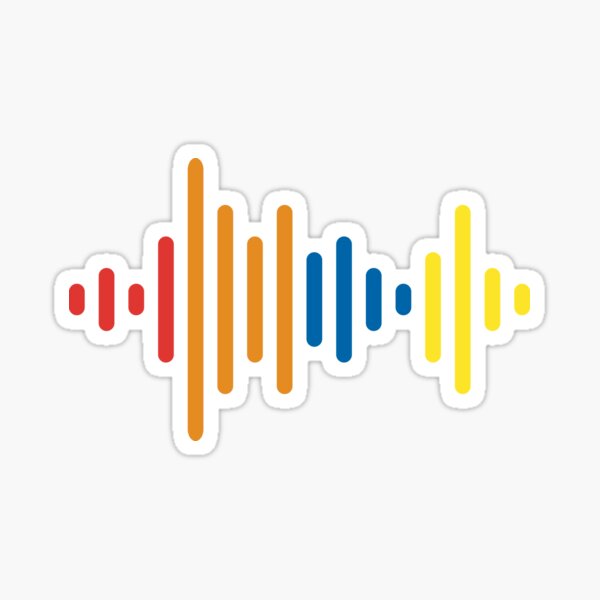 "Retro Sound Waves" Sticker for Sale by rsty11 | Redbubble