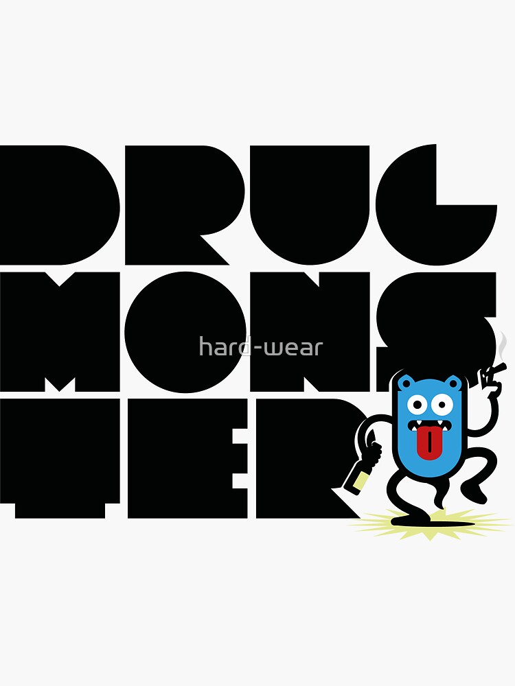 "Drug Monster v2.3 (blue)" Sticker for Sale by hard-wear | Redbubble