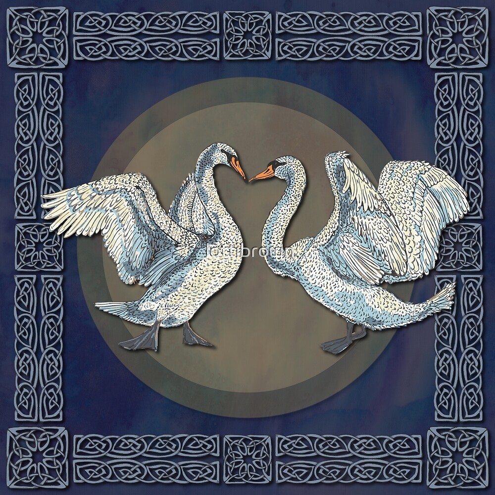 "Celtic Swans" by lottibrown | Redbubble