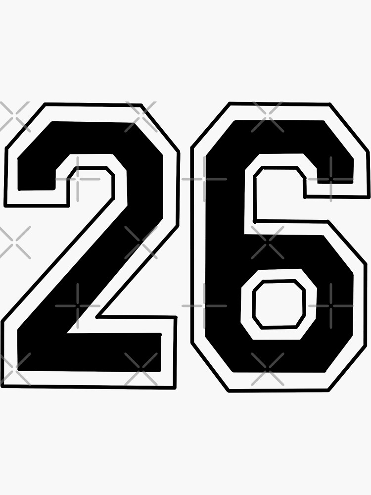 " sport number 26" Sticker for Sale by Maelyn-Couch | Redbubble