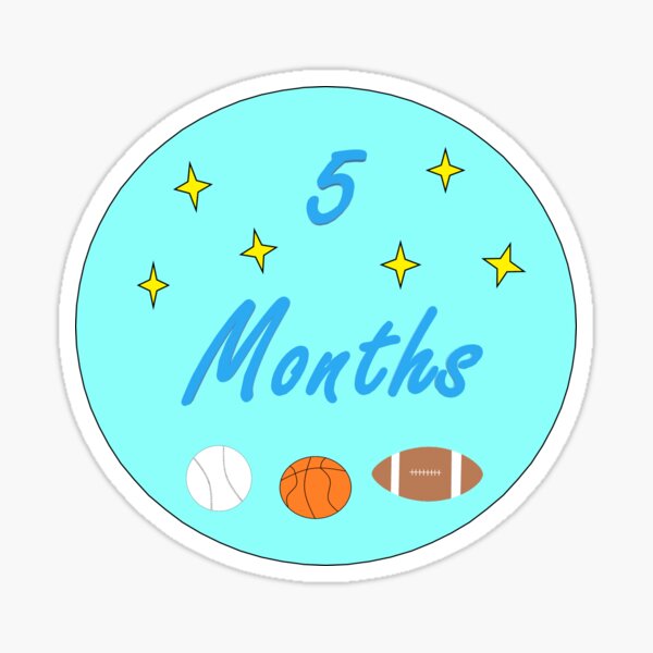 "5 Months Baby Months Sticker" Sticker for Sale by superchele | Redbubble