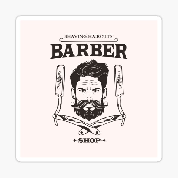 "BARBER SHOP LOGO" Sticker for Sale by gauravsk85 | Redbubble