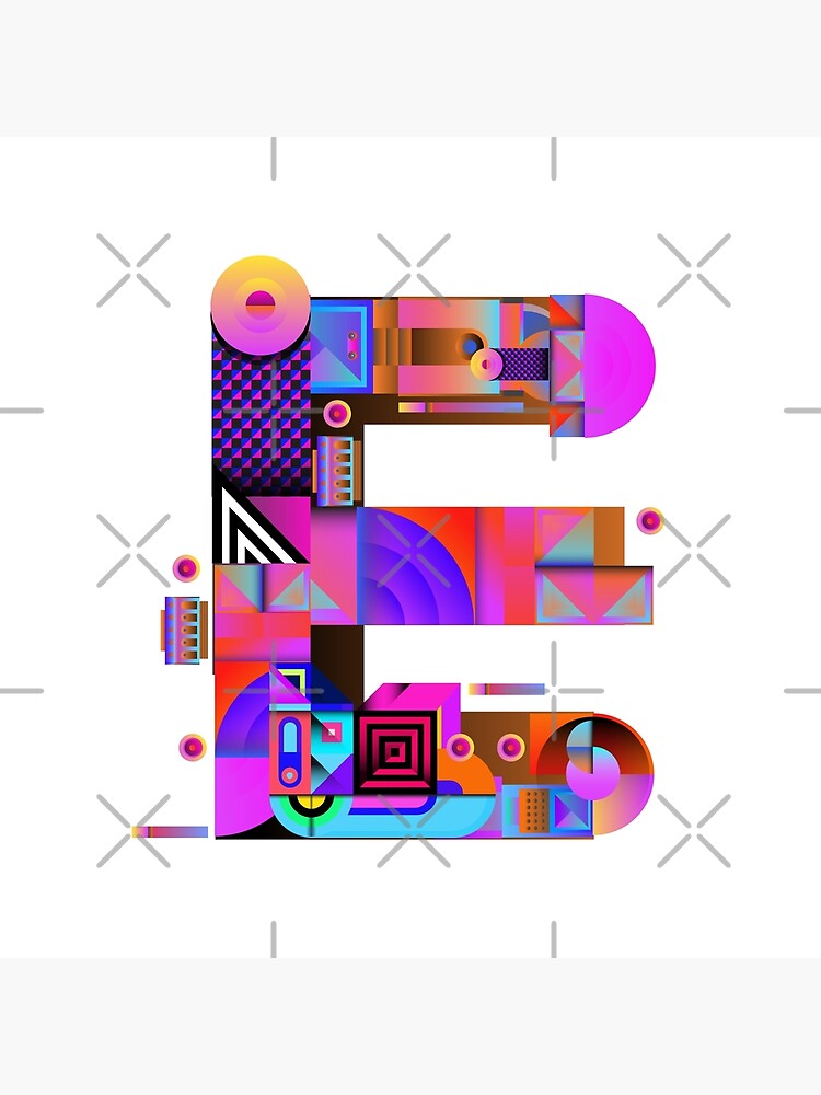 "Colorful Alphabet, Letter E" Canvas Print for Sale by Space-Bug ...