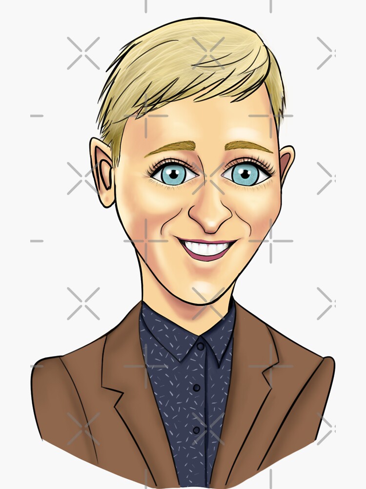 "Ellen Degeneres cartoon" Sticker for Sale by GoolPictures | Redbubble
