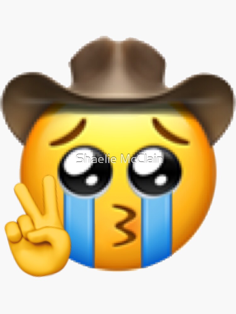 "Sad Cowboy Emoji" Sticker for Sale by shaeliemcclain | Redbubble