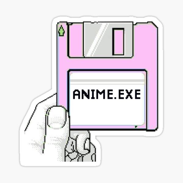 "ANIME.EXE" Sticker by phandiltees | Redbubble