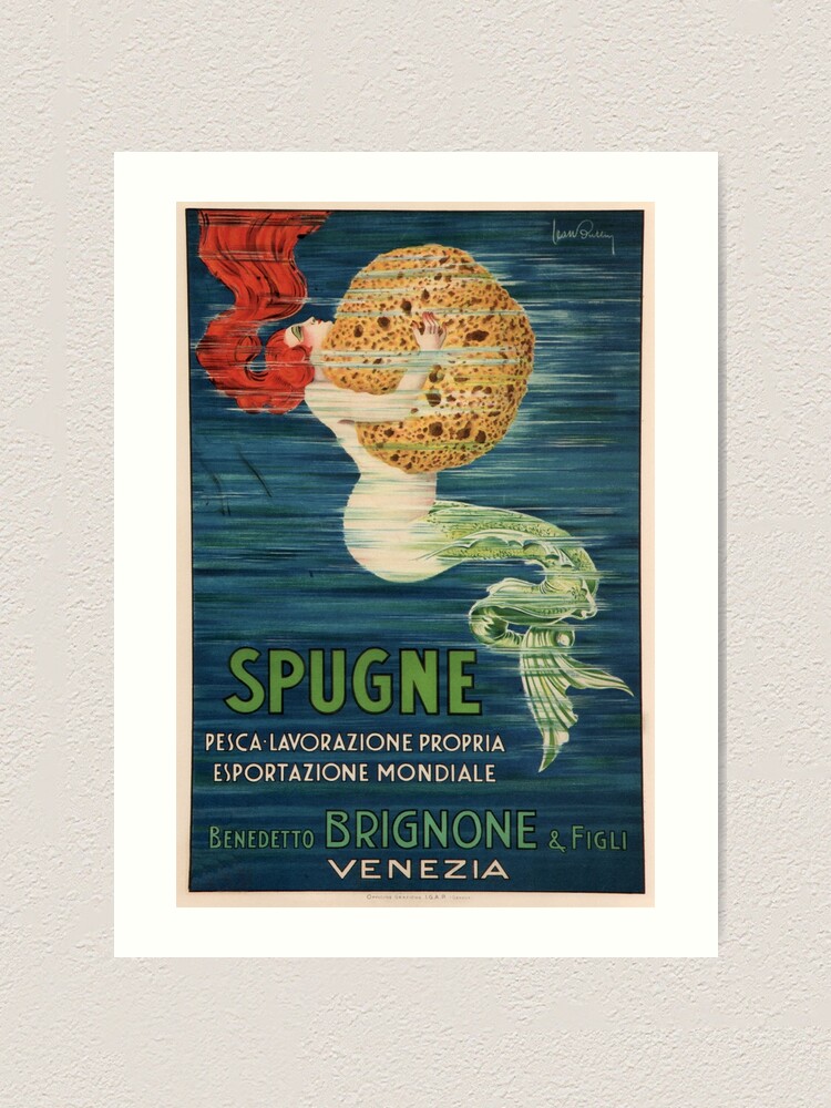 "Vintage Sponge Advertising Poster - French - Venezia" Art Print by ...