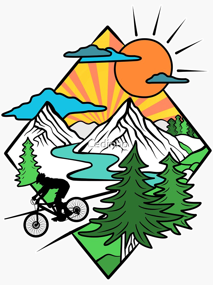 "Retro MTB Mountainbiking in Nature Downhill down the Mountain Trail ...