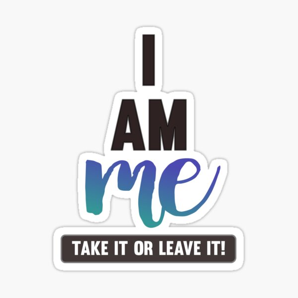 "I am Me Blue | word art" Sticker by Inspire55 | Redbubble