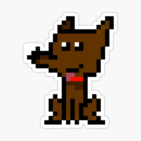 "Cute Pixel Art Dog Sprite" Sticker by Pixel-Creations | Redbubble