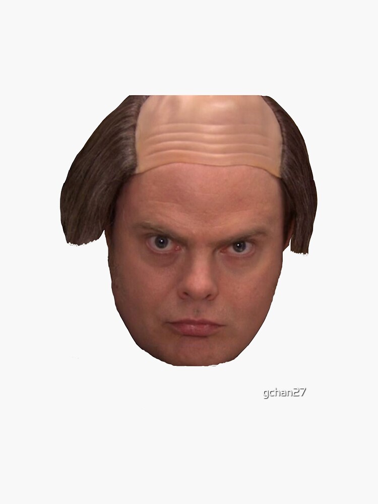 "Dwight Schrute - Kevin Wig" Sticker for Sale by gchan27 | Redbubble