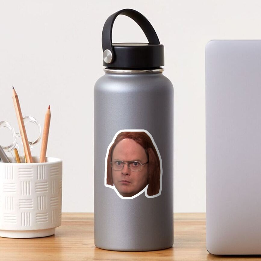 "Dwight Schrute - Meredith Wig" Sticker for Sale by gchan27 | Redbubble