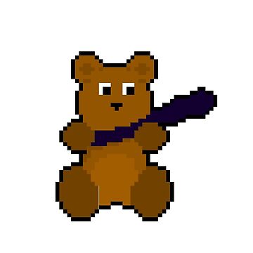 "Cute Cuddly Pixel Art Teddy Bear Sprite" Sticker for Sale by Pixel ...