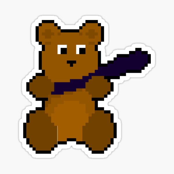 "Cute Cuddly Pixel Art Teddy Bear Sprite" Sticker for Sale by Pixel ...