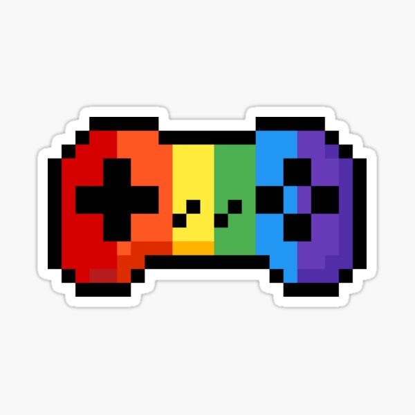 "Gay Pride Pixel Controller" Sticker for Sale by altdemon | Redbubble