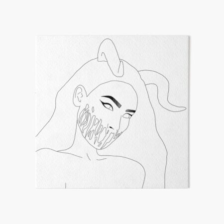 "Demon girl outline " Art Board Print by sawyermoe | Redbubble
