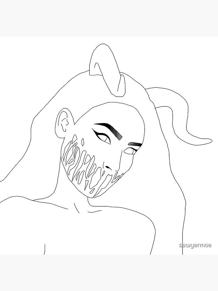 "Demon girl outline " Art Print by sawyermoe | Redbubble