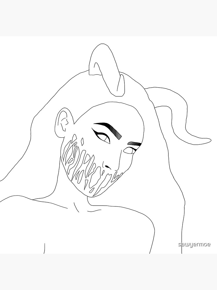"Demon girl outline " Sticker by sawyermoe | Redbubble