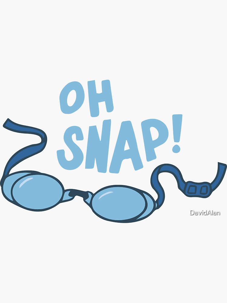 "Oh Snap Broken Goggles Swimming" Sticker for Sale by DavidAlan | Redbubble