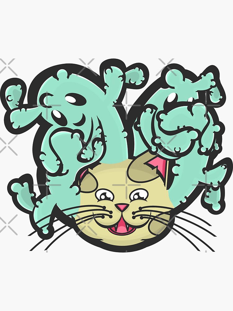 "Cat cactus" Sticker for Sale by Creaturestudy | Redbubble