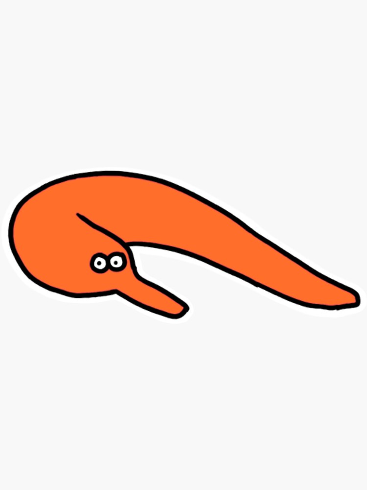 "Worm on a string orange" Sticker for Sale by waffledog11 | Redbubble