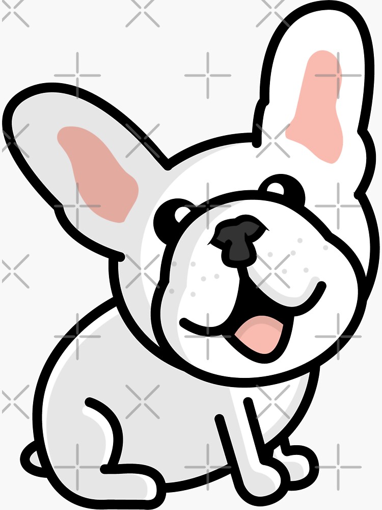 "Cute White Frenchie" Sticker for Sale by trebuck | Redbubble