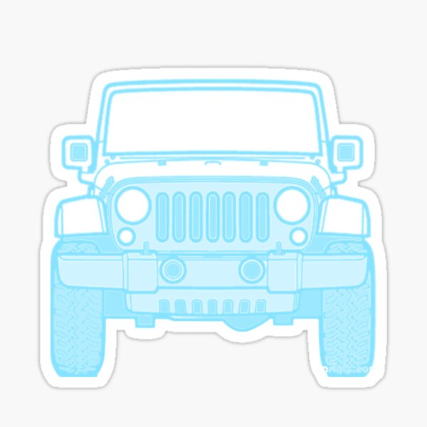 "light blue jeep" Sticker for Sale by ashlynn-paige | Redbubble