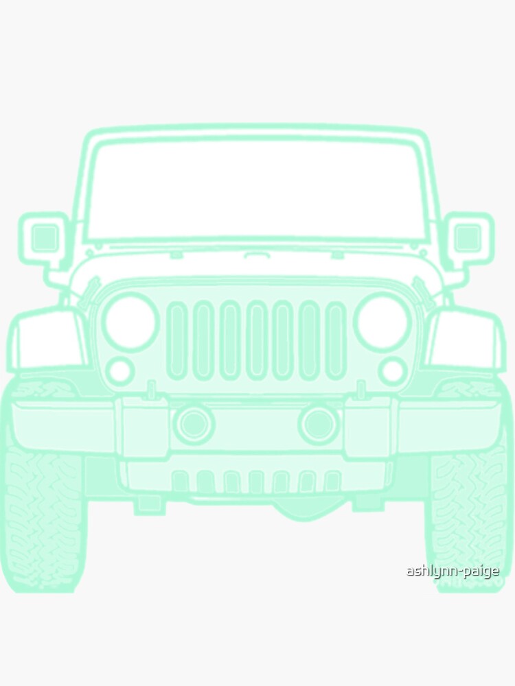 "pastel green jeep" Sticker for Sale by ashlynn-paige | Redbubble