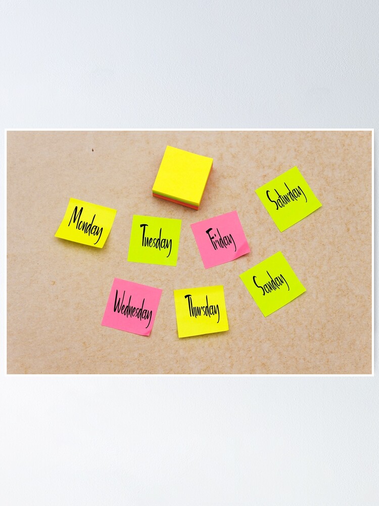 "Days Of Week Stick Notes" Poster for Sale by sigoisette | Redbubble