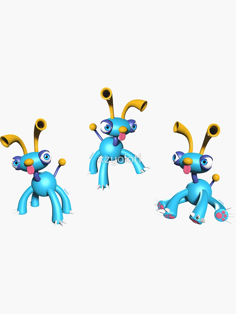 "90s CGI Dog - Trio" Sticker by xzyolotl | Redbubble