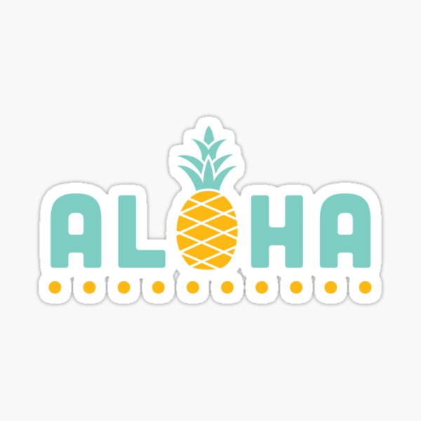 "Aloha Pineapple Sticker" Sticker by peachestickers | Redbubble