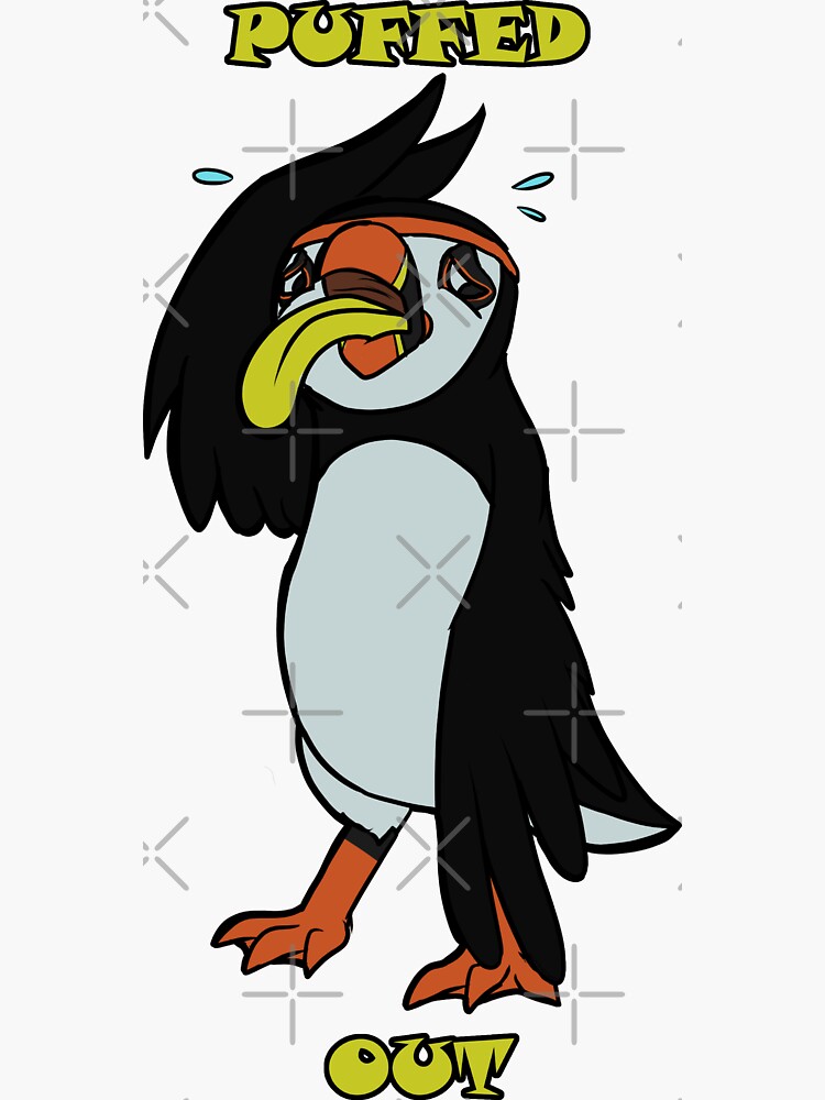 "Puffed Out Puffin" Sticker by Racharcon | Redbubble