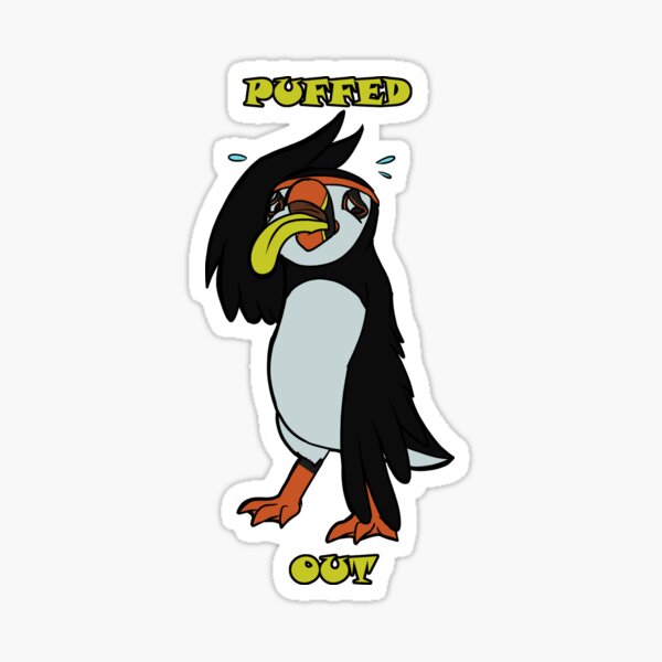 "Puffed Out Puffin" Sticker by Racharcon | Redbubble
