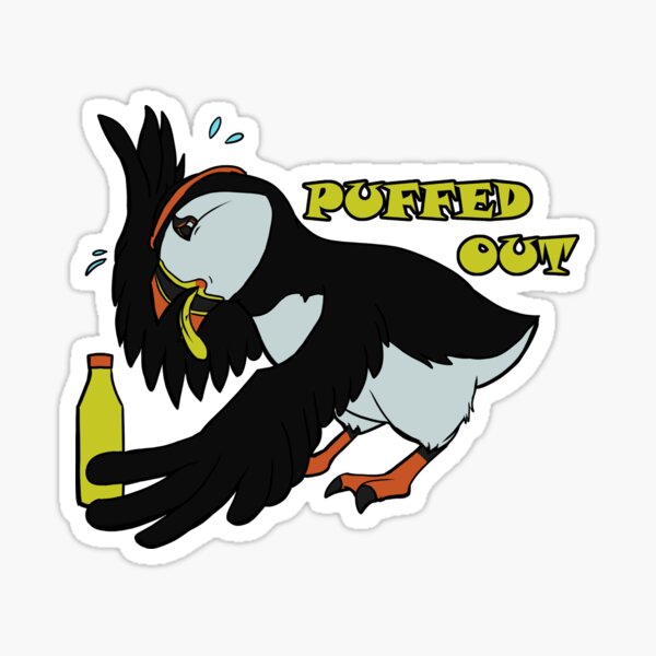 "Puffed Out Puffin 2" Sticker by Racharcon | Redbubble