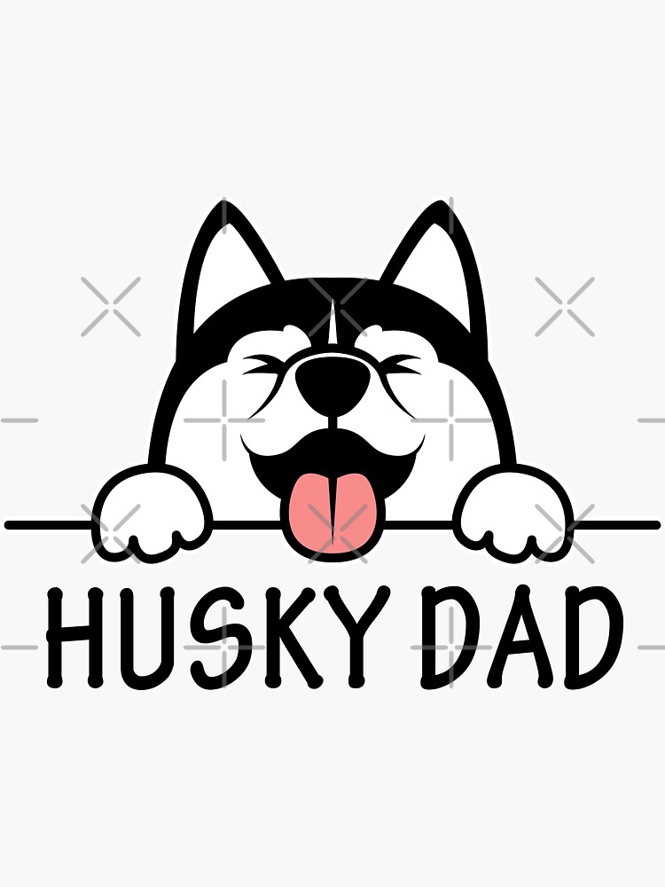 "Siberian Husky Dad" Sticker for Sale by SoccaTamam | Redbubble