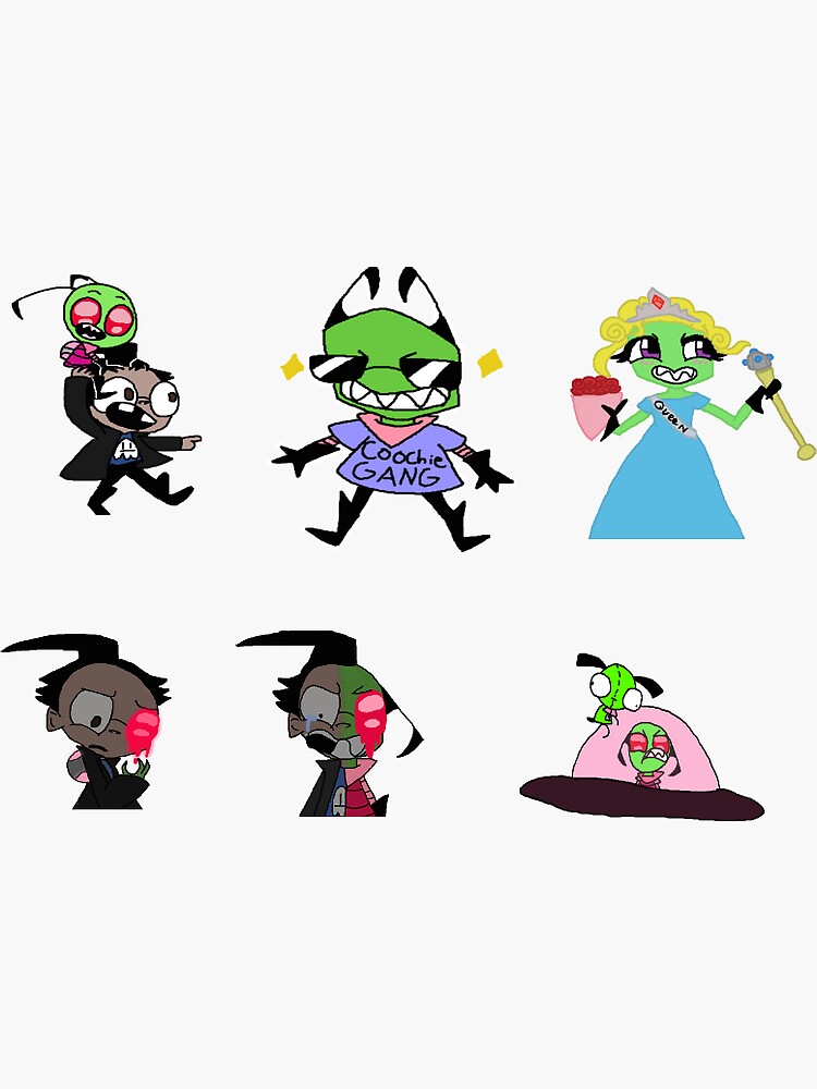 "Invader ZIM random sticker pack" Sticker by kittygirl2210 | Redbubble