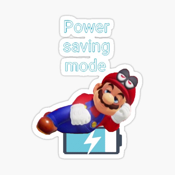 "Power saving mode" Sticker for Sale by Scratchy-Ed | Redbubble