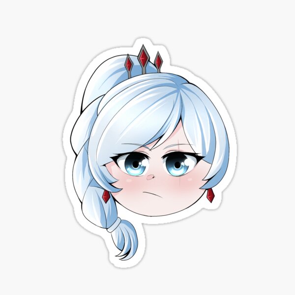 "Weiss chibi head" Sticker for Sale by wolfster-ze | Redbubble