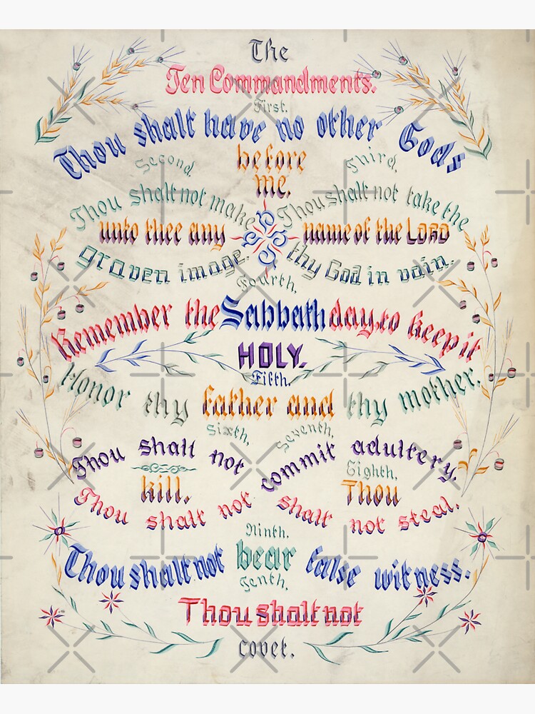 "The Ten Commandments" Sticker for Sale by Vintage Works | Redbubble