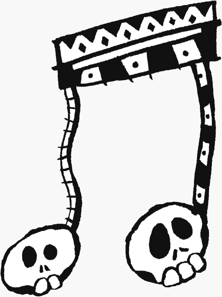 "Skeleton style musical note design products" Sticker by Amird81 ...