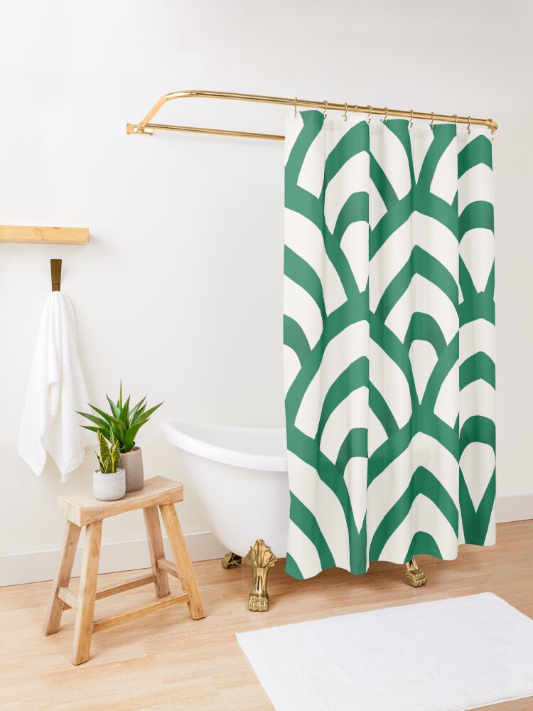 "Emerald Green and white Pattern" Shower Curtain for Sale by trajeado14 ...