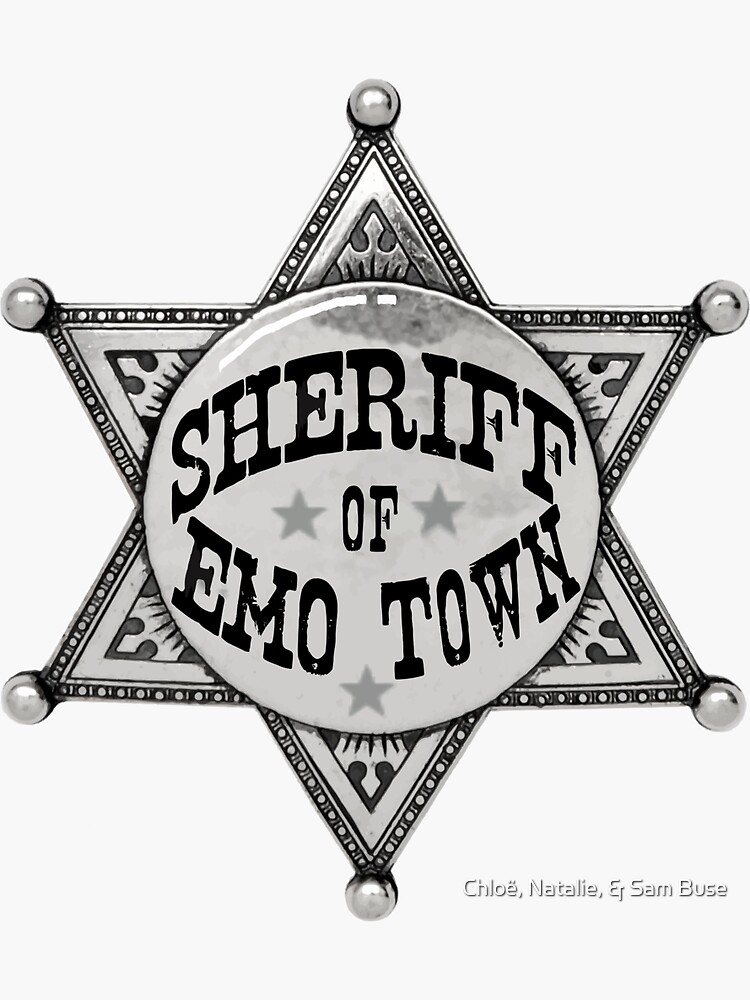 "Sheriff of EMO TOWN" Sticker for Sale by pizzakeicute | Redbubble